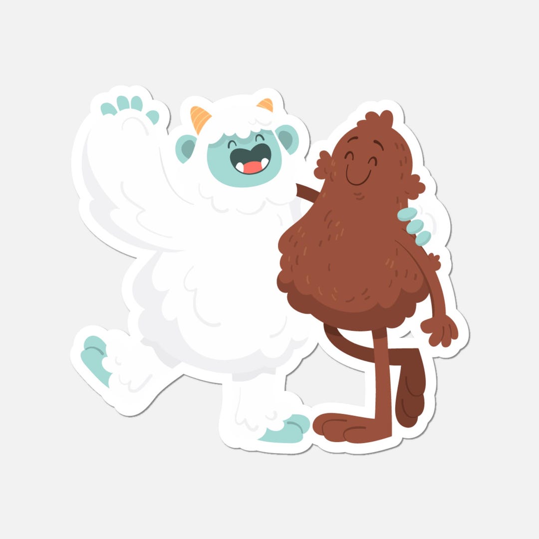 Yeti and Bigfoot Laughing Sticker - Etsy