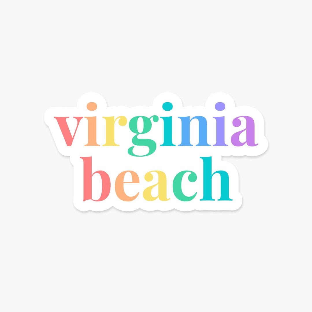 Virginia Beach Virginia Vinyl Sticker Coastal Travel Decal - Etsy
