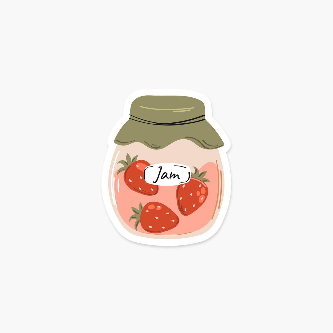 Strawberry Jam Sticker - Weatherproof Vinyl Decal - Etsy