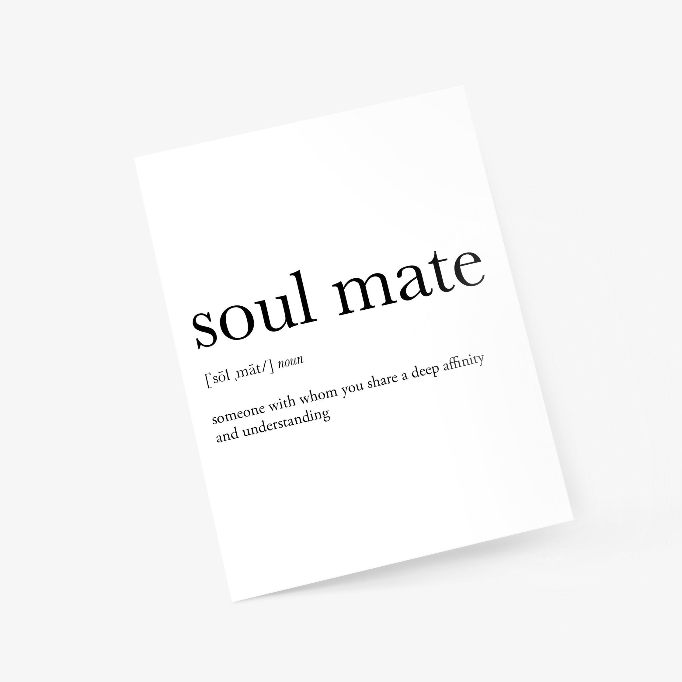 Soul Mate Definition Wedding & Anniversary Greeting Card - Etsy