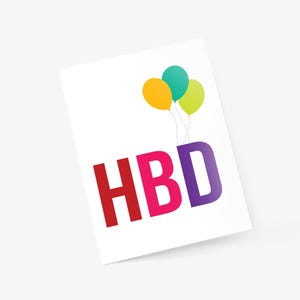 HBD - Birthday Greeting Card - Etsy