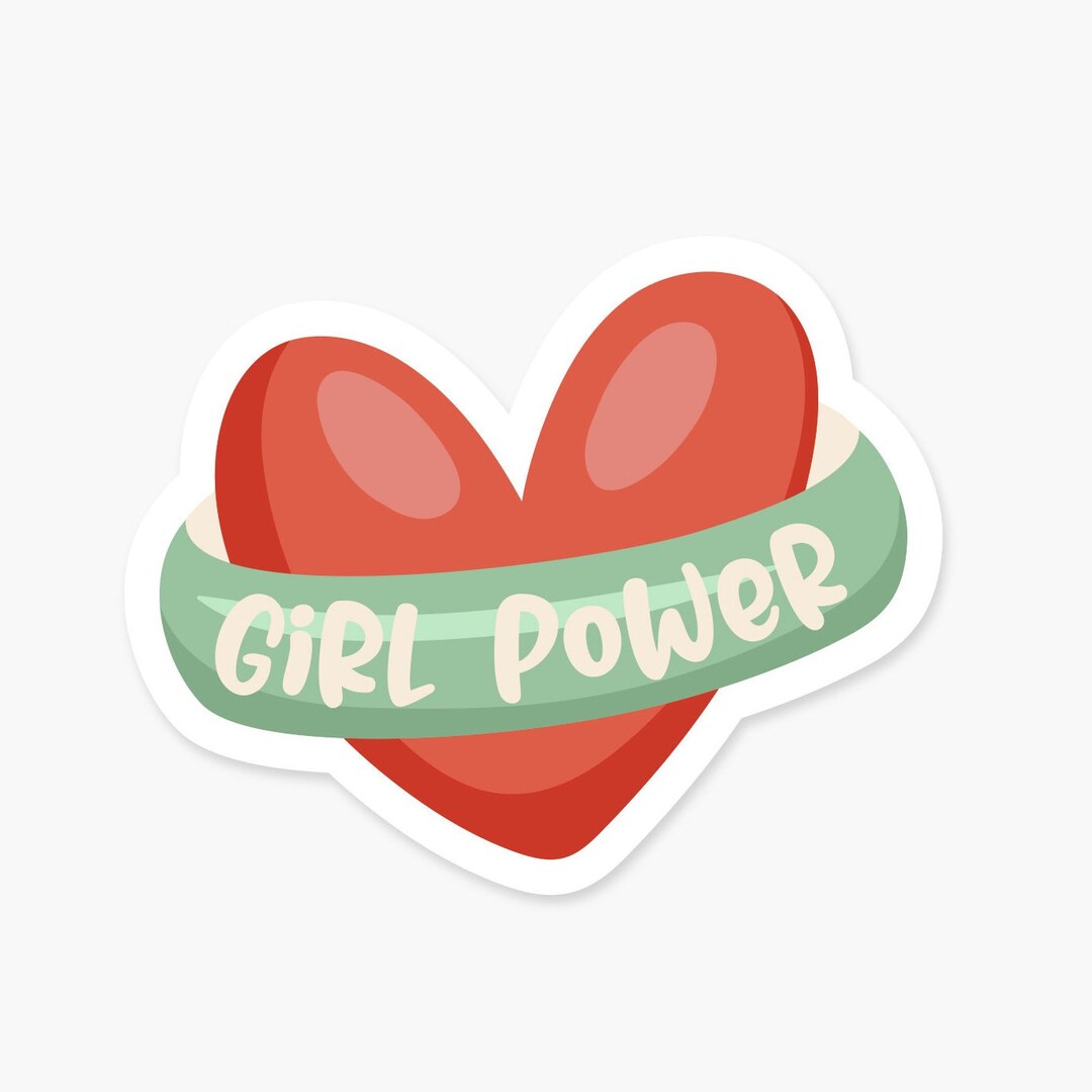 Girl Power Heart Feminist Sticker - Etsy