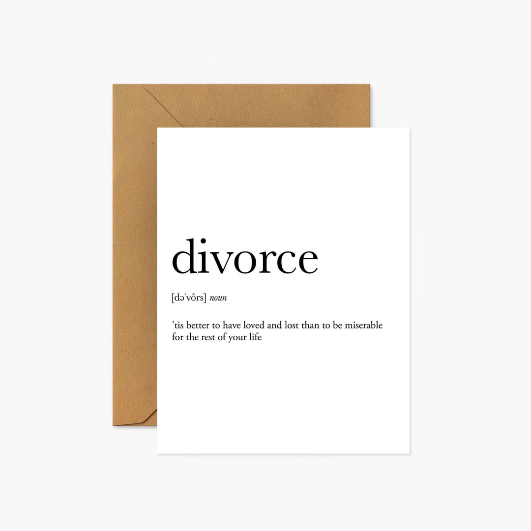 Divorce Definition Sympathy & Encouragement Greeting Card - Etsy