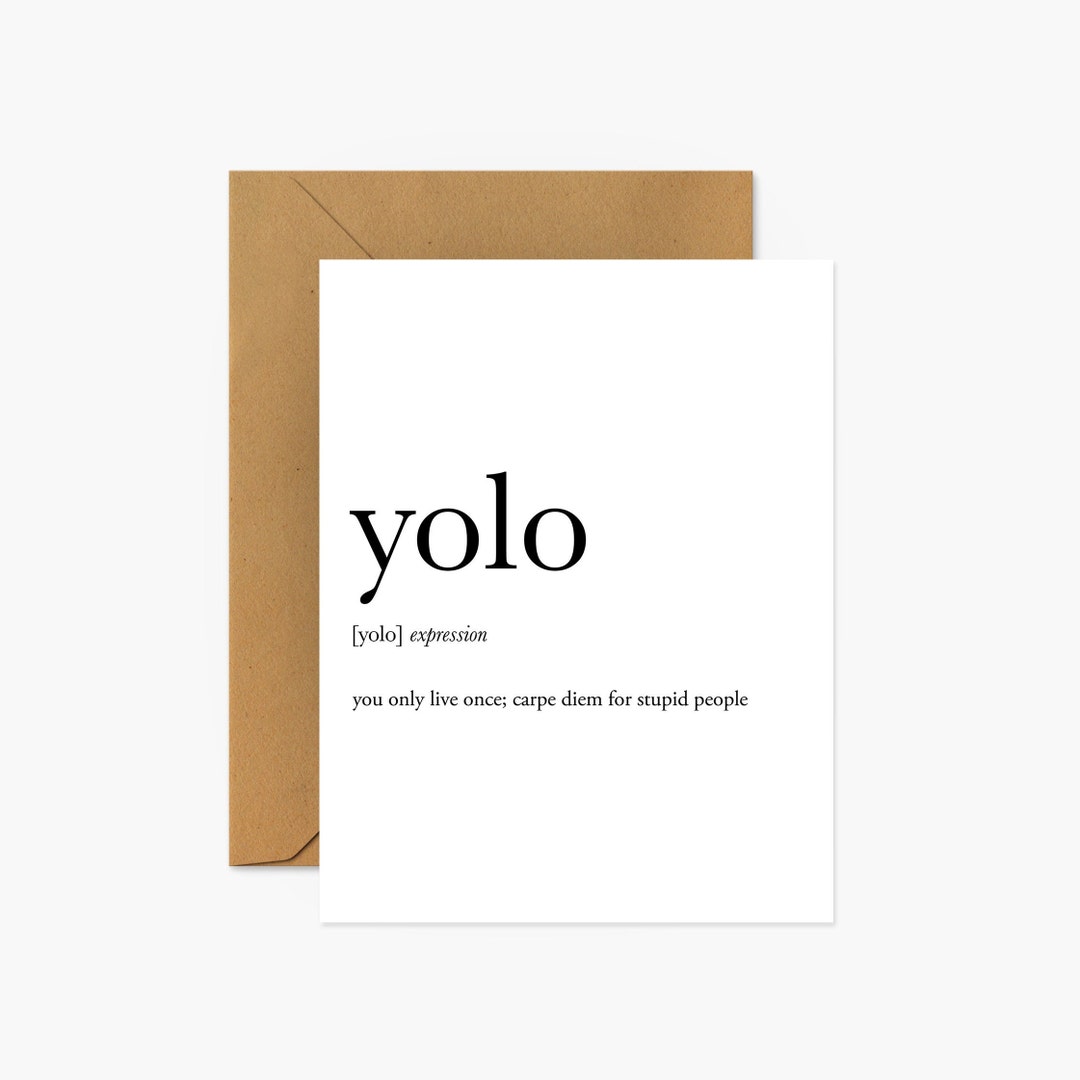 YOLO Definition Everyday Greeting Card - Etsy