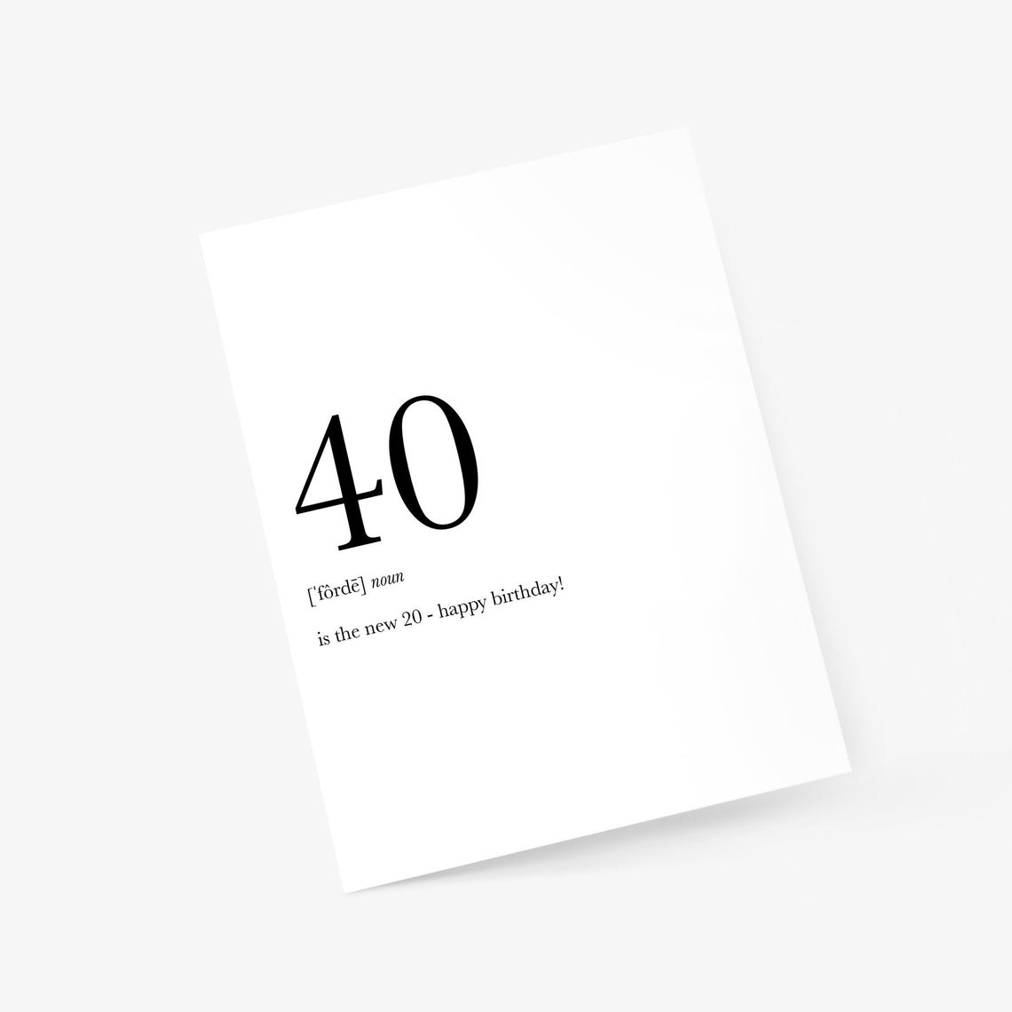 40 Definition Milestone 40th Birthday Birthday Greeting Card - Etsy