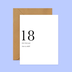 18 Definition Milestone 18th Birthday Birthday Greeting Card - Etsy