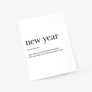 New Year Definition New Year's Greeting Card - Etsy