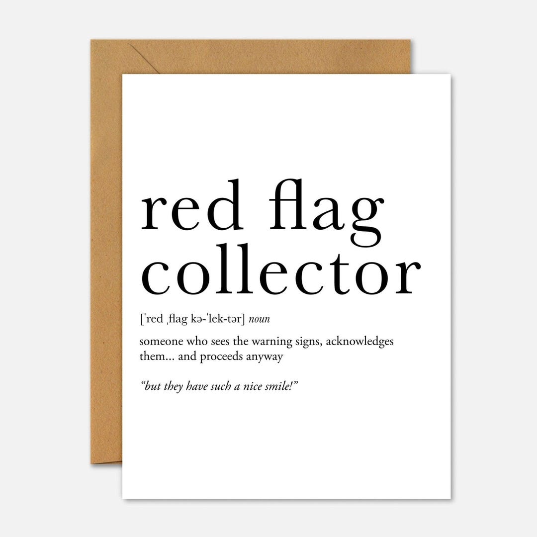 Red Flag Collector Definition – Mental Health Greeting Card - Etsy
