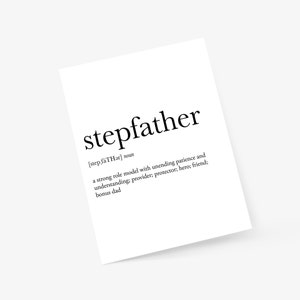 Stepfather Definition Love & Friendship Greeting Card - Etsy