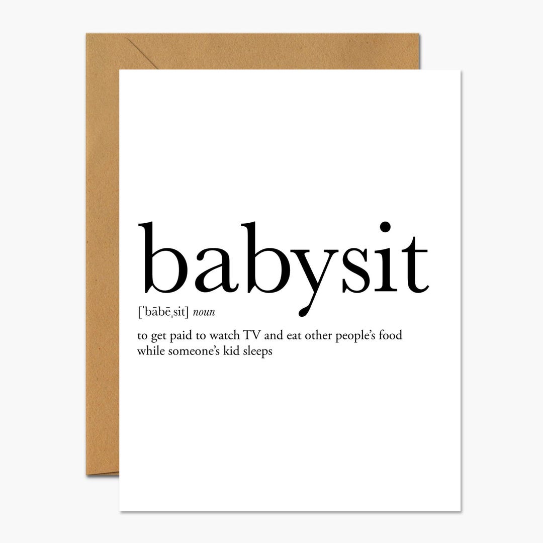 Babysit Definition - Etsy