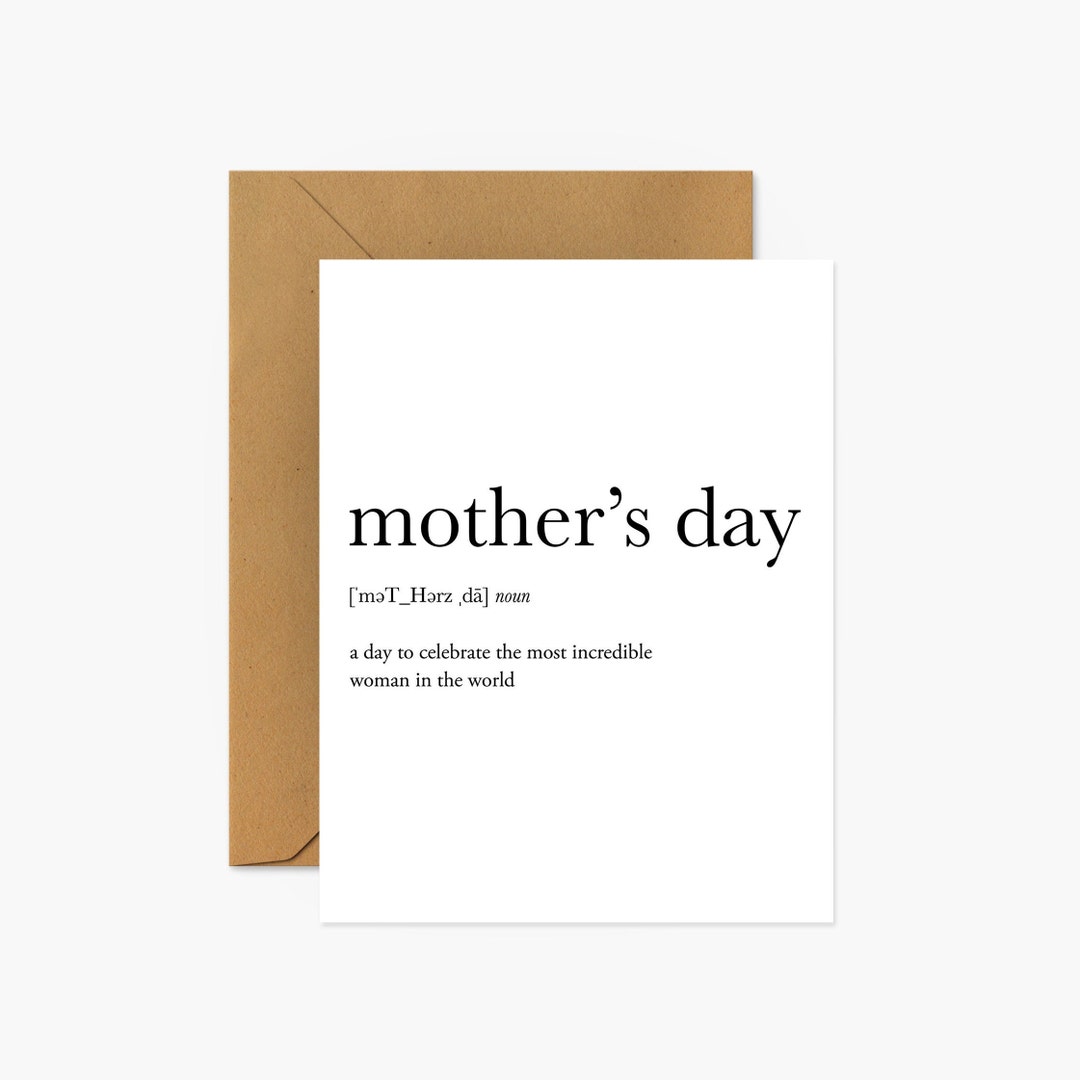 Mother's Day Definition Illustration Mother's Day Greeting Card - Etsy
