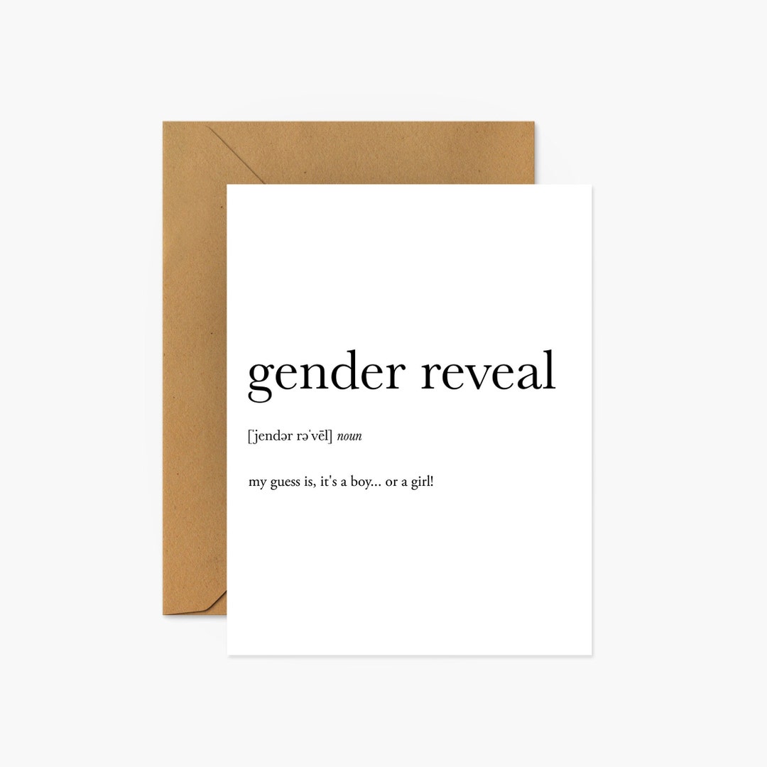 Gender Reveal Definition - Baby Greeting Card - Etsy