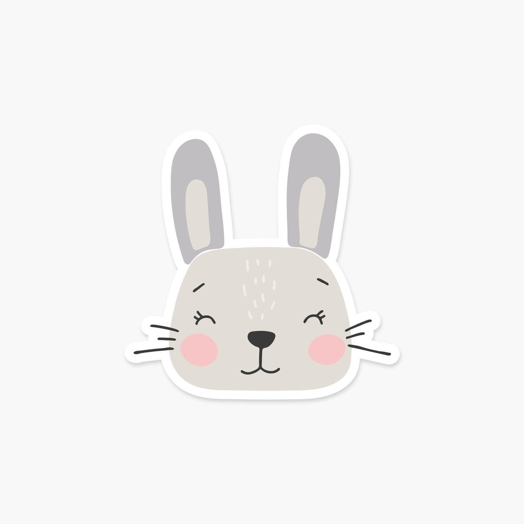 Rabbit Head - Animal Sticker - Etsy