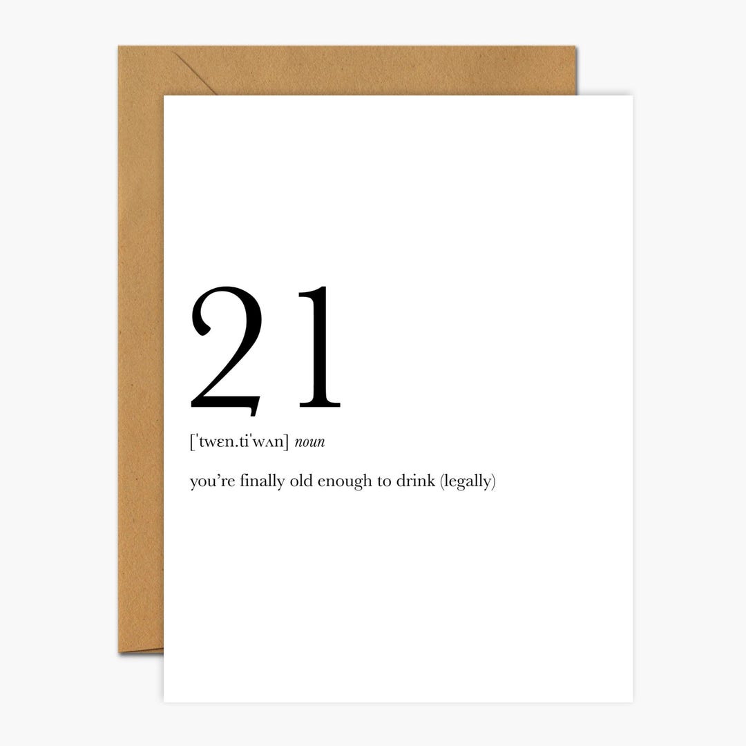 Funny 21st Birthday Definition Card, Adult Humor - Etsy
