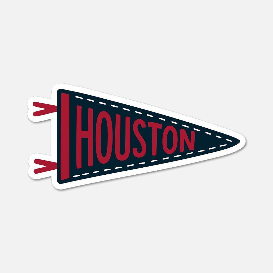 Houston Football Pennant Sticker Vinyl Sports Decal for Laptop Water ...