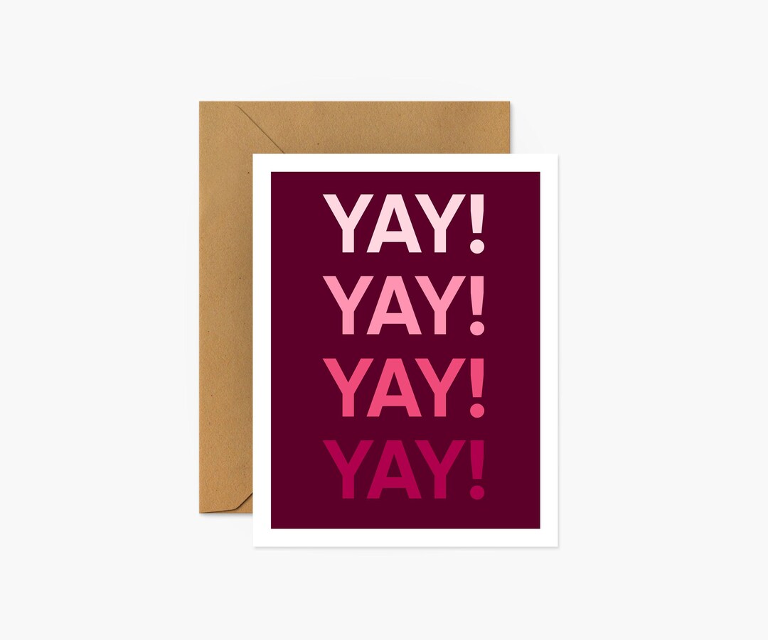 Yay! Yay! Yay! Yay! Congrats Greeting Card - Etsy