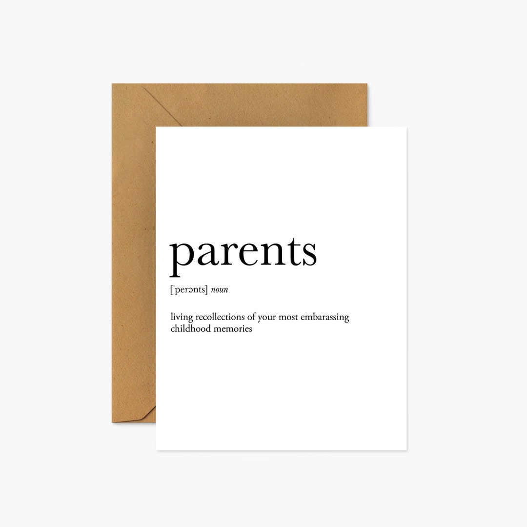Parents Definition Love & Friendship Greeting Card - Etsy