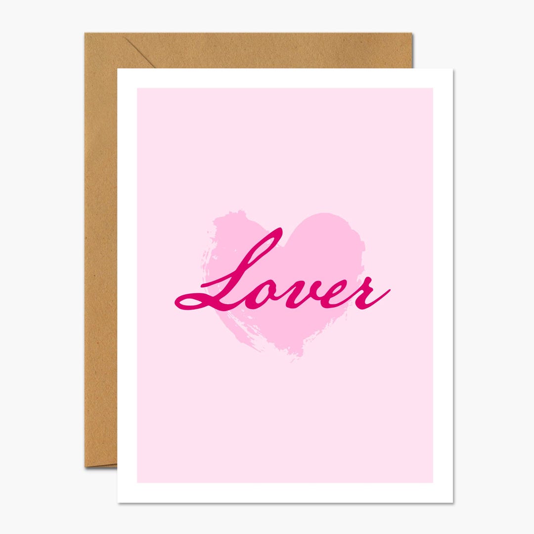 Lover Pink Heart - Taylor Swift Valentine’s Day Card - Etsy
