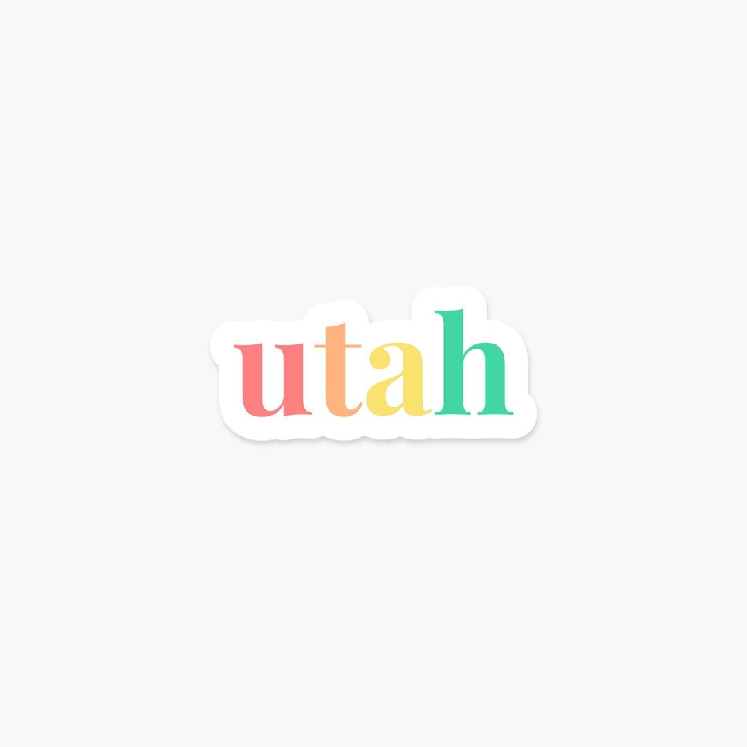 Utah USA State Sticker Colorful Letters Waterproof Vinyl Decal for ...