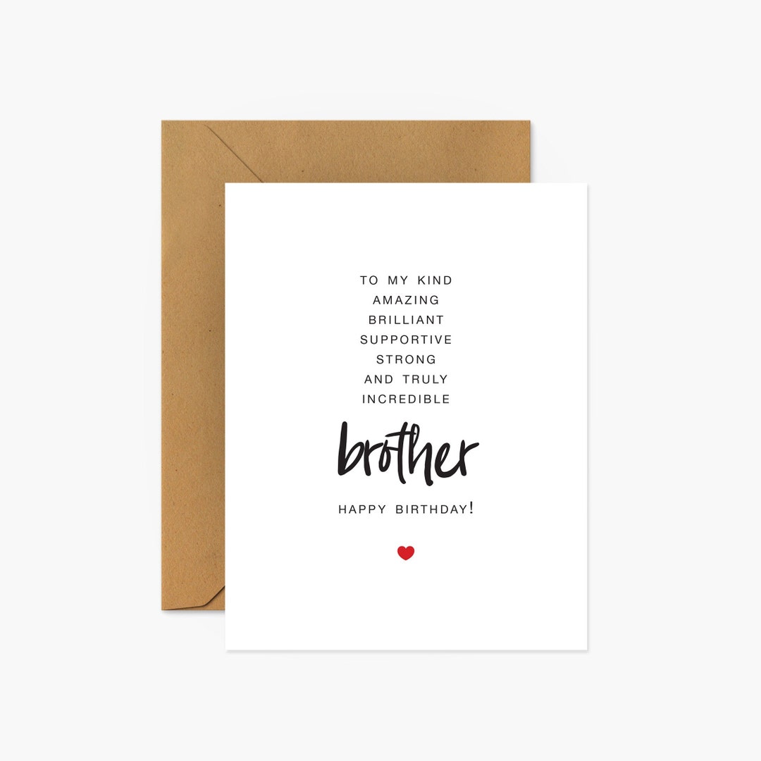 To My Brother Birthday Greeting Card - Etsy