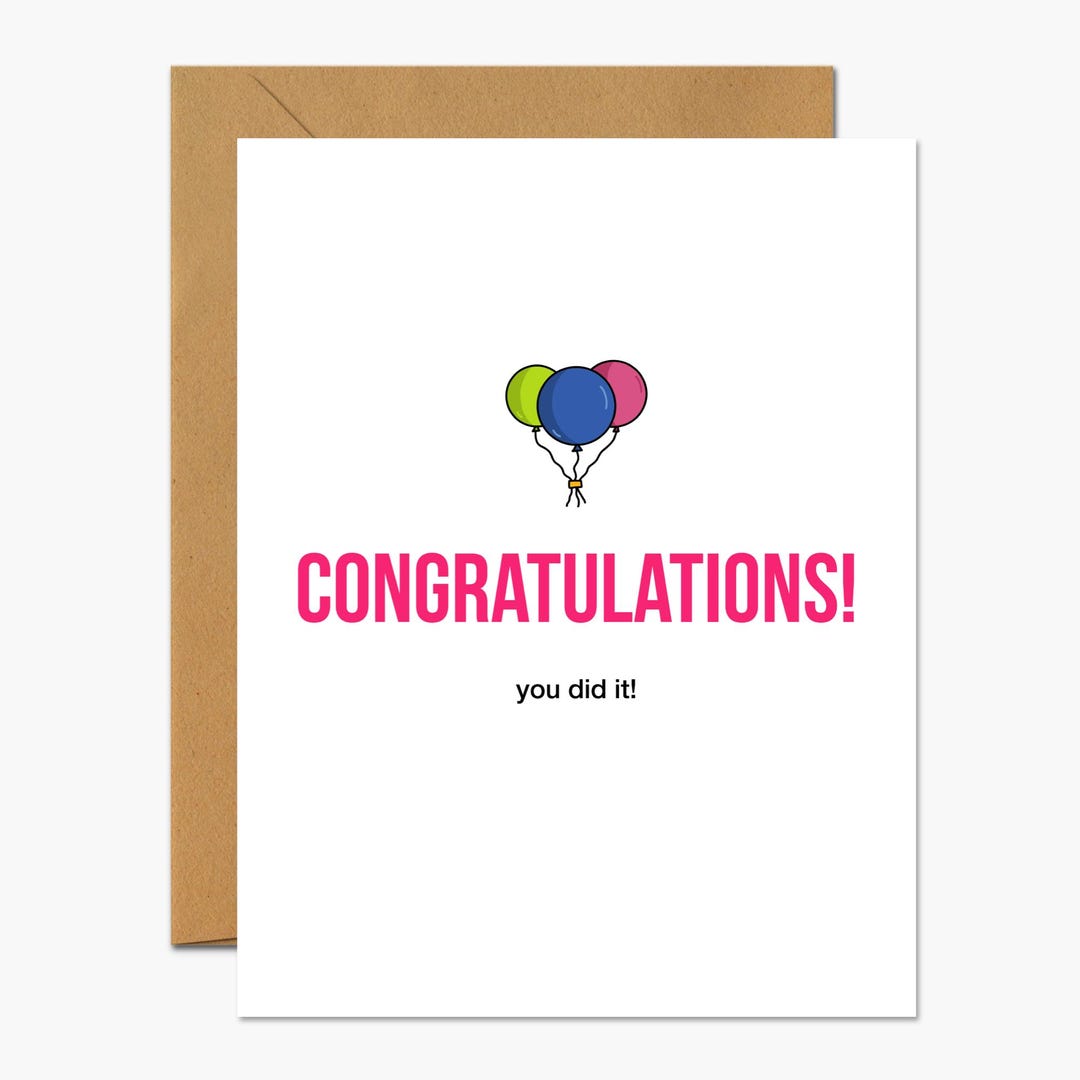 Congratulations Definition Illustration Congrats Greeting Card - Etsy