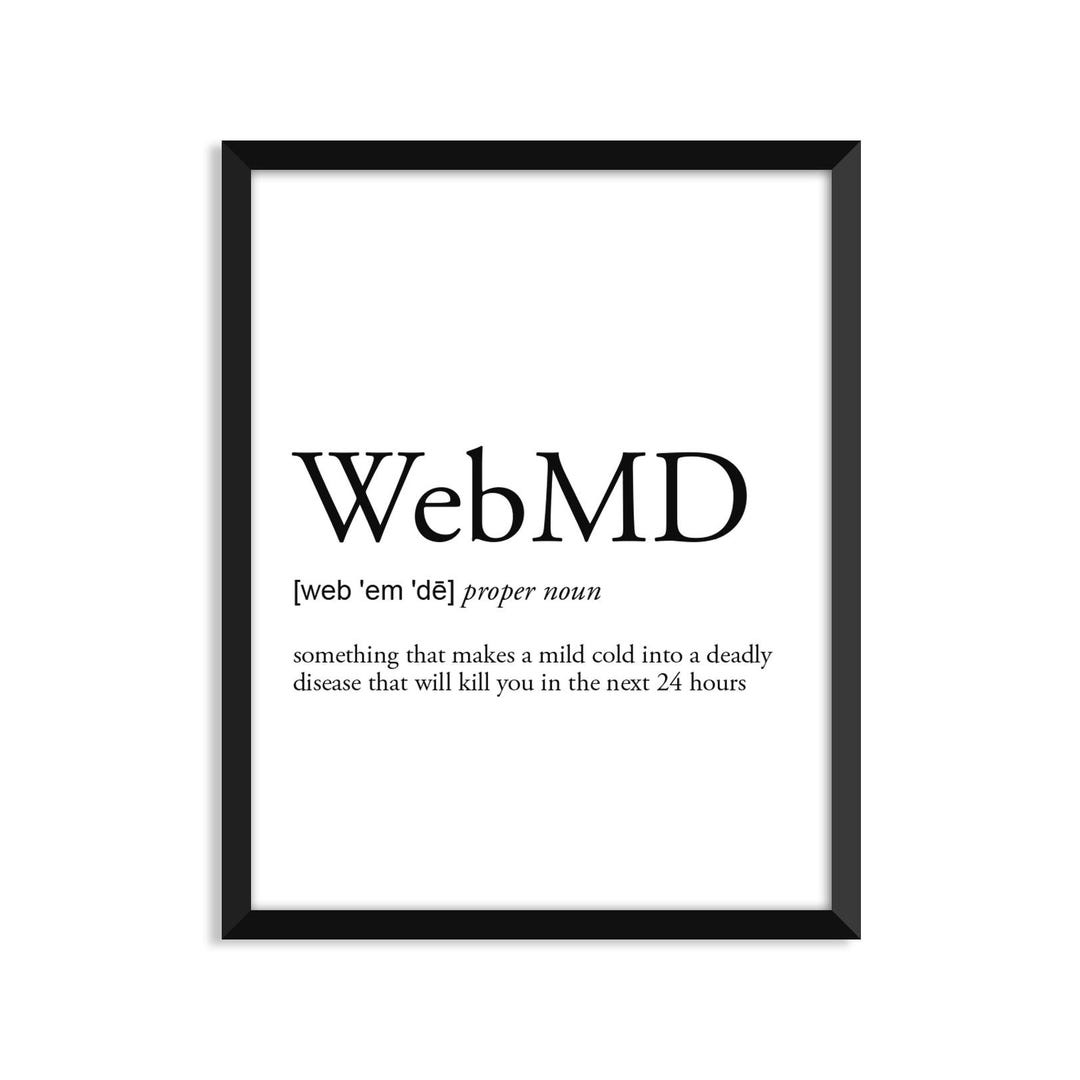 Webmd Definition Print, Funny Medical Humor Art - Etsy