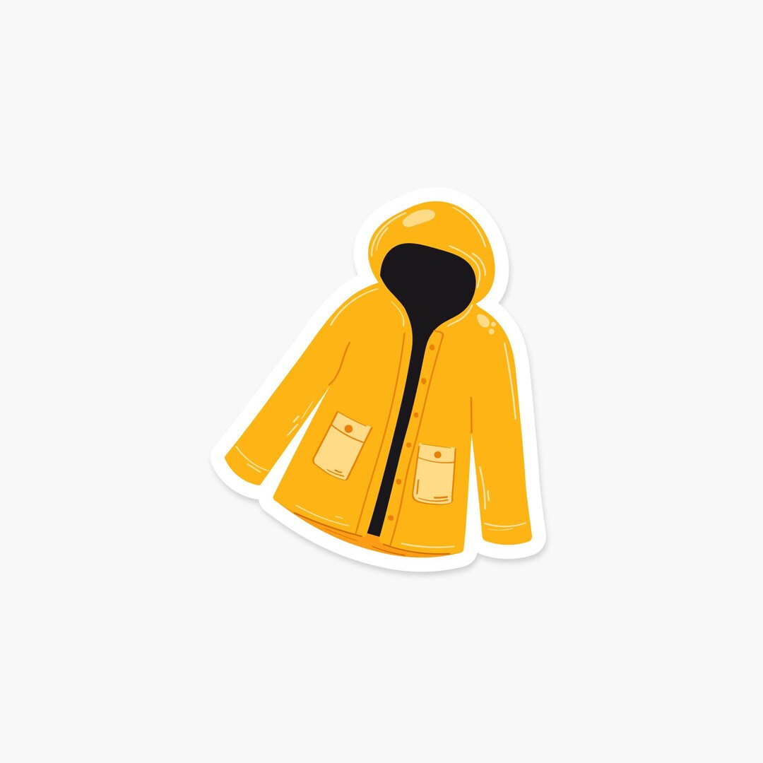 Yellow Raincoat Sticker, Weatherproof Vinyl Decal - Etsy