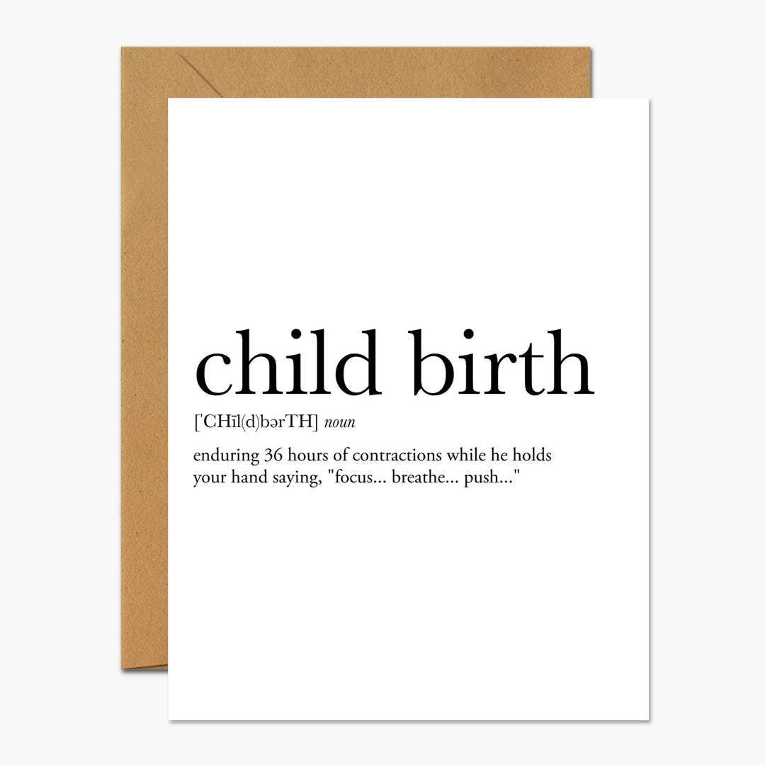 Child Birth Definition - Baby Greeting Card - Etsy
