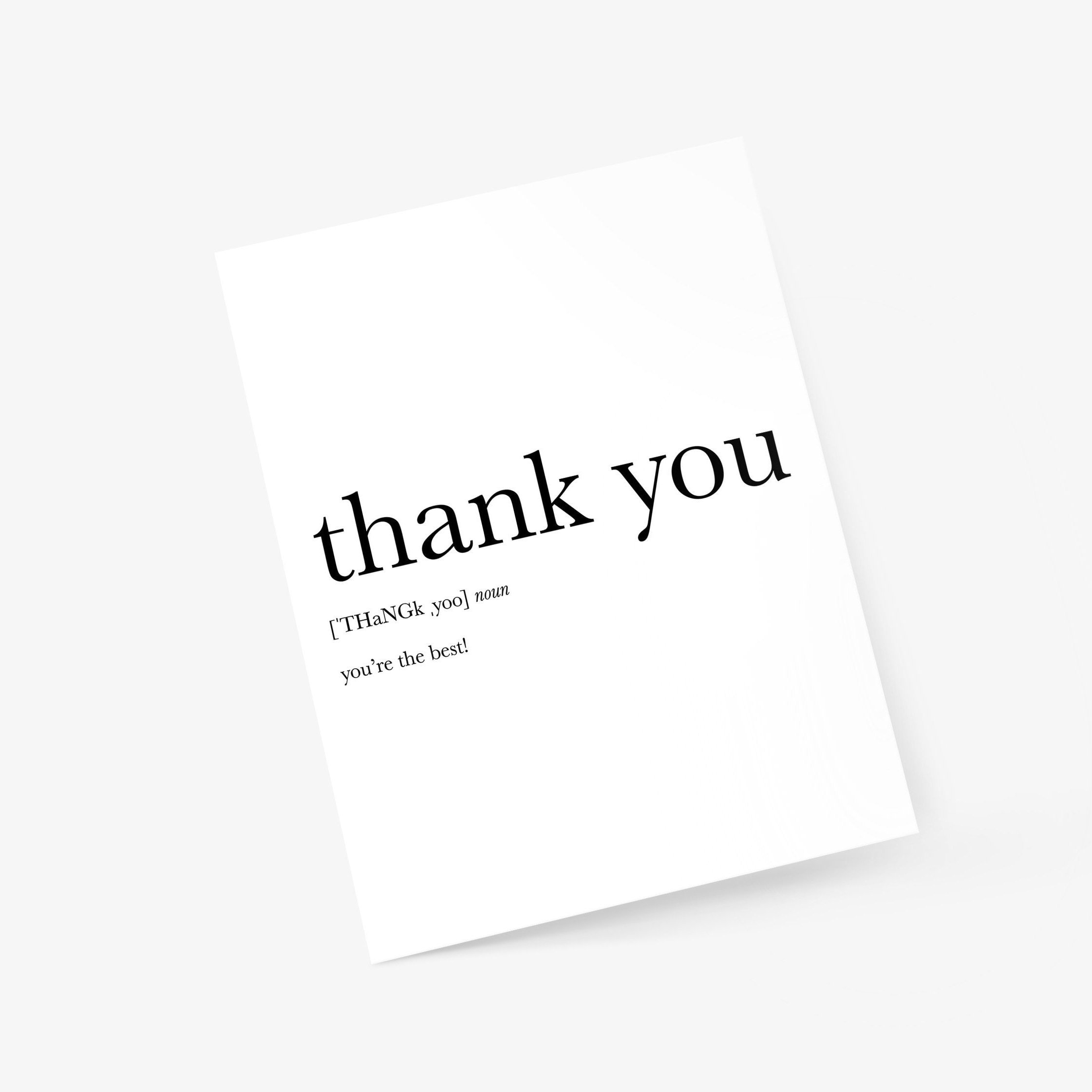 Thank You Definition Thank You Card - Etsy