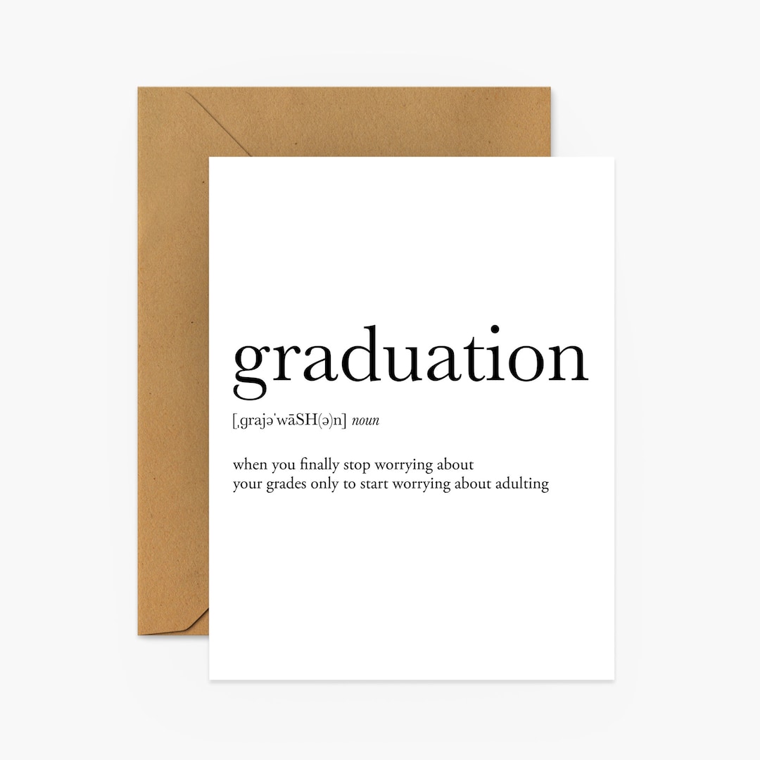 Graduation Definition Graduation Greeting Card - Etsy
