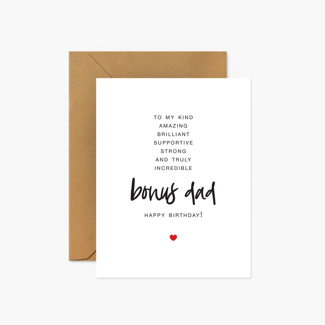 To My Bonus Dad Birthday Greeting Card - Etsy