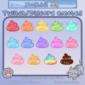 Bundle of 14 Rainbow Poop Emojis/emotes for Discord, Twitch, Etc. - Etsy