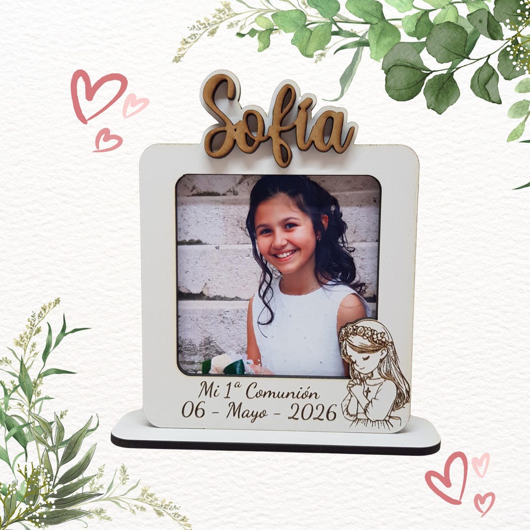 Personalized First Communion Photo Frame With Name, Guest Favor ...
