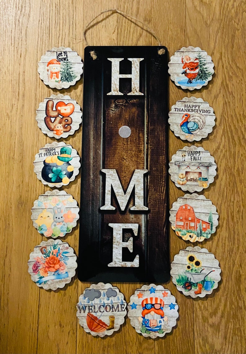 Interchangeable Seasonal Home Sign Wall Hanging Door Hanging - Etsy