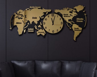 World Wall Clock - Etsy