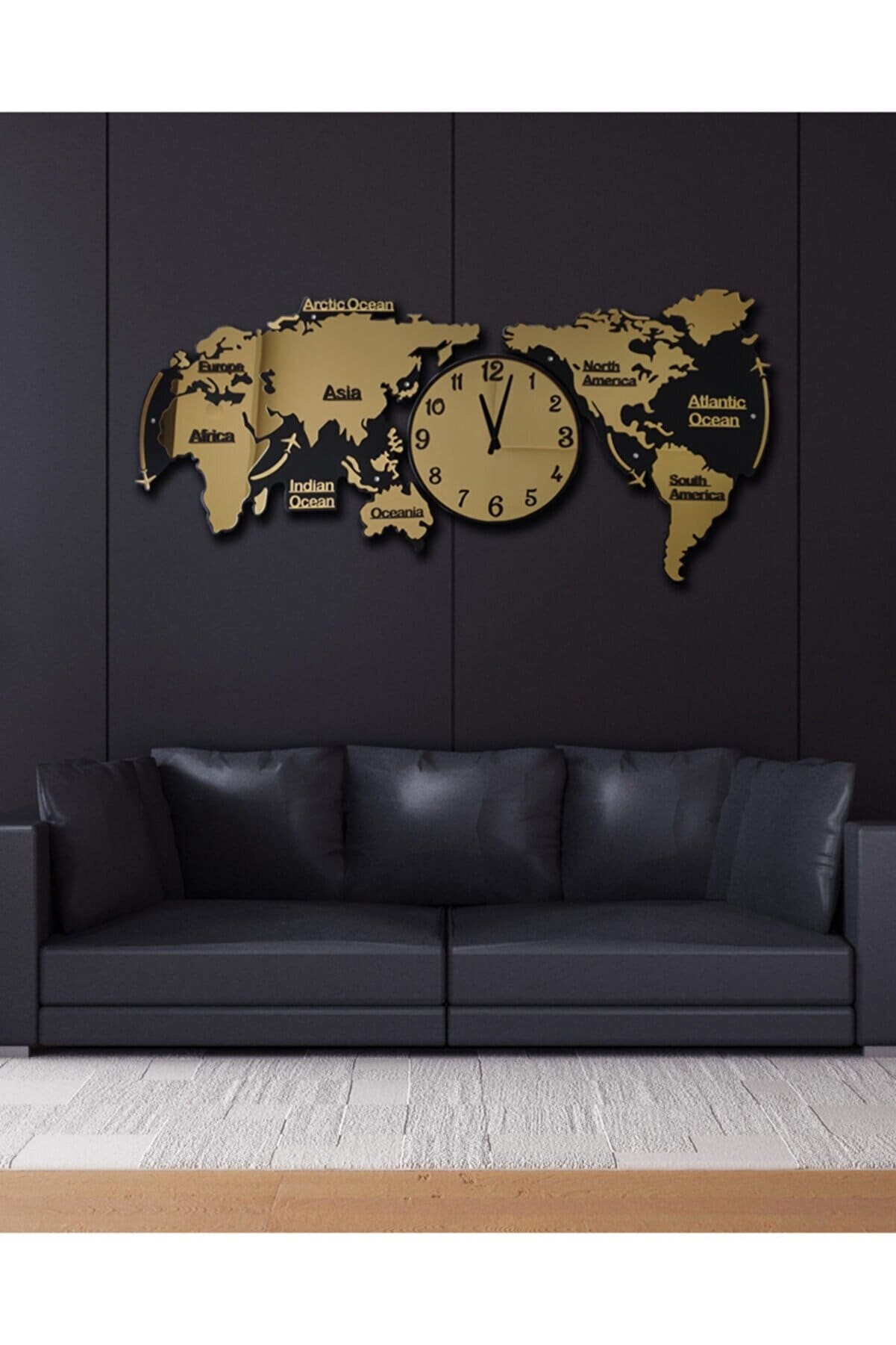 World Map Clock Plexus and Wood World Map Themed Decorative - Etsy