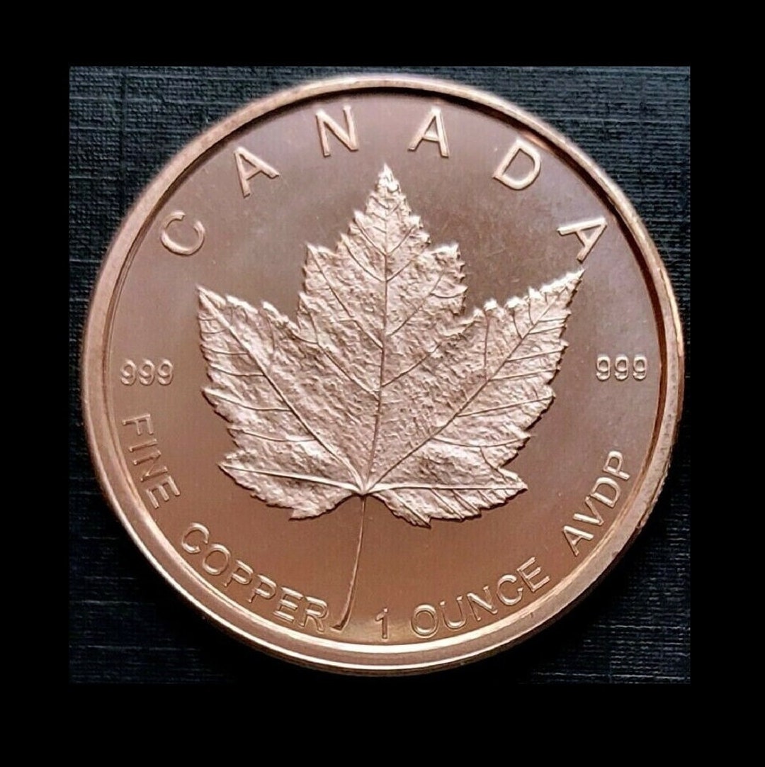 Canadian Maple Version 2 1oz. Pure Copper Bullion Round - Etsy