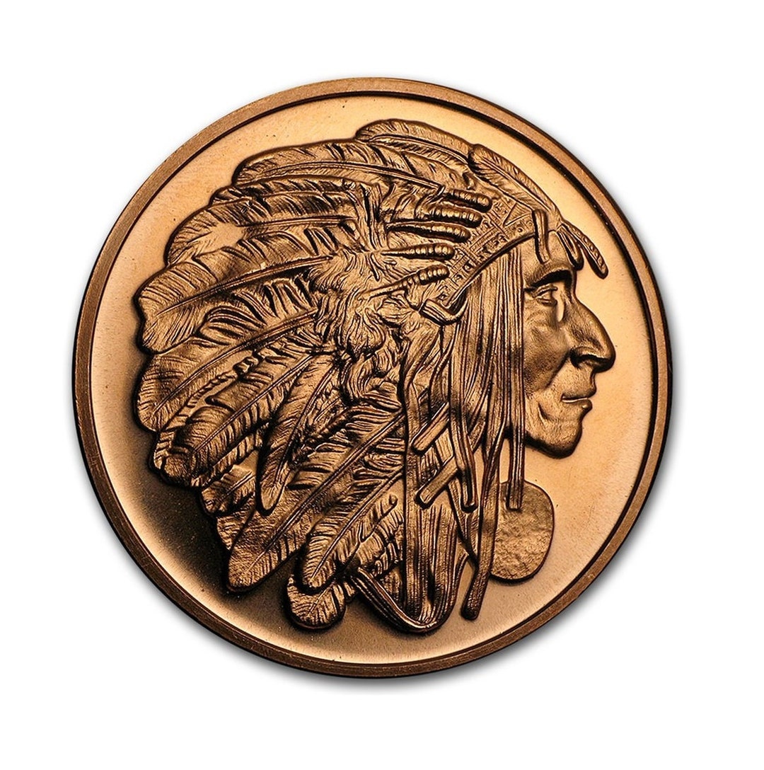 Native Americans - Medallion Chief - 1oz. Pure Copper Bullion Round ...