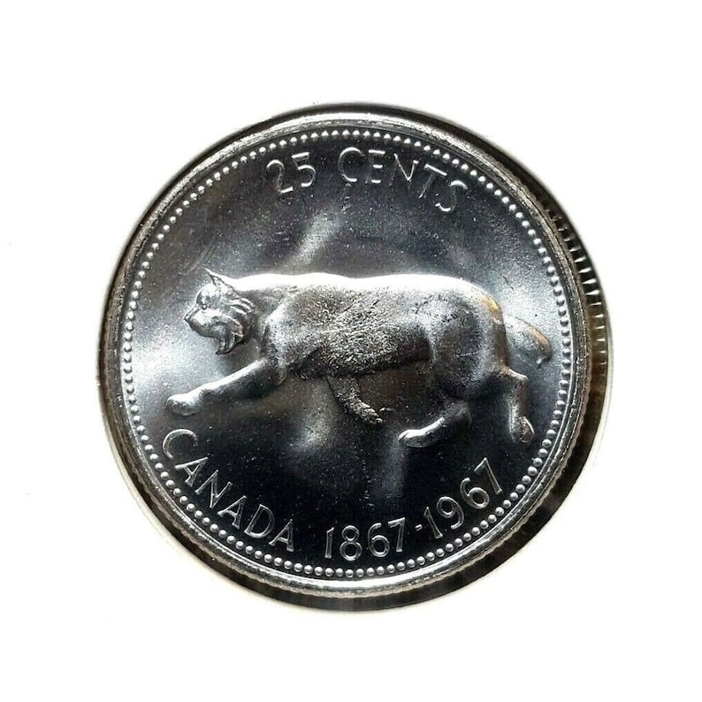 Canada 1967 Silver Bobcat Quarter *rotated Dies* Proof Like ...