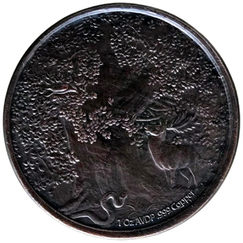 Nordic Creatures - Nidhoggr Dragon ANTIQUED 1oz. Pure Copper Bullion ...