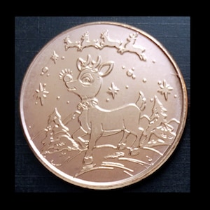 Rudolph the Red-nosed Reindeer - 1oz. Pure Copper Bullion Round!! - Etsy