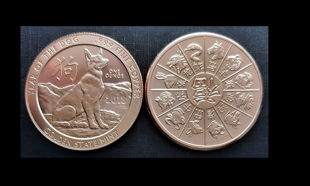 Year of the DOG - 1oz. Pure Copper Bullion Round!! - Etsy