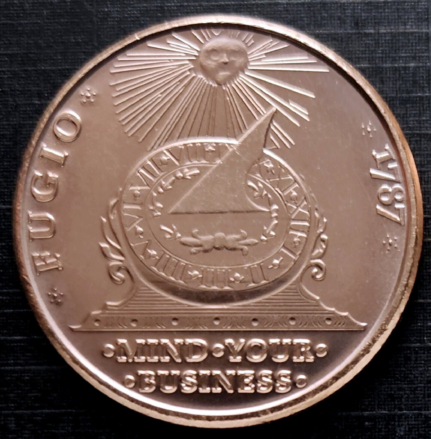 Fugio Cent - Mind Your Business - 1oz. Pure Copper Bullion Round!! - Etsy