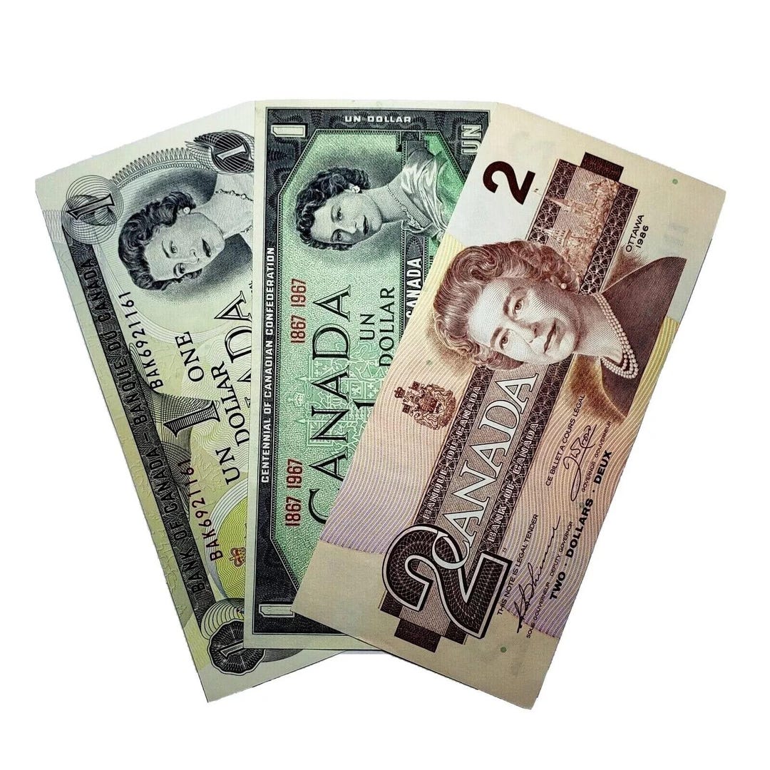 Canada 1967 - 1973 - 1986 Set of 3 Crisp UNC Uncirculated Bills!! - Etsy