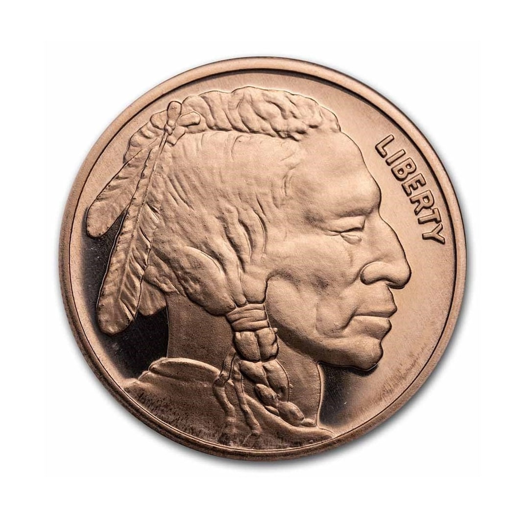 Indian Head and Buffalo - 1oz. Pure Copper Bullion Round!! - Etsy
