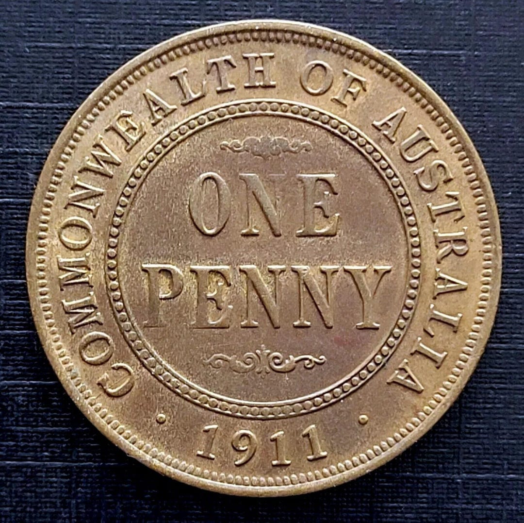 Australia 1911 One Penny AU INV0901 About Uncirculated - Etsy
