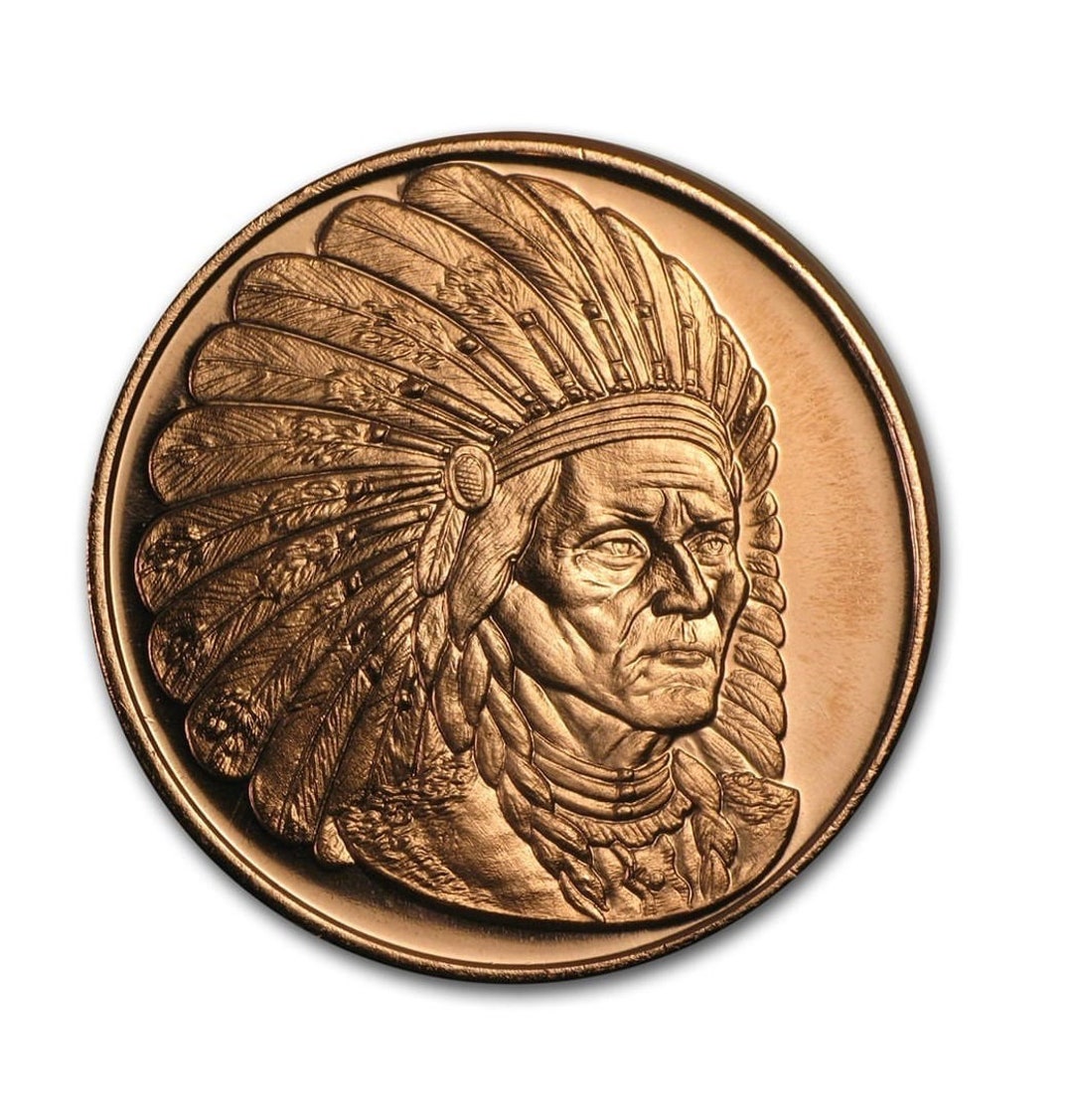 Native Americans - Sitting Bull - 1oz. Pure Copper Bullion Round!! - Etsy