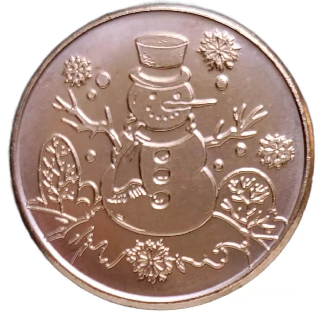 Snowman - 1oz. Pure Copper Bullion Round!! - Etsy