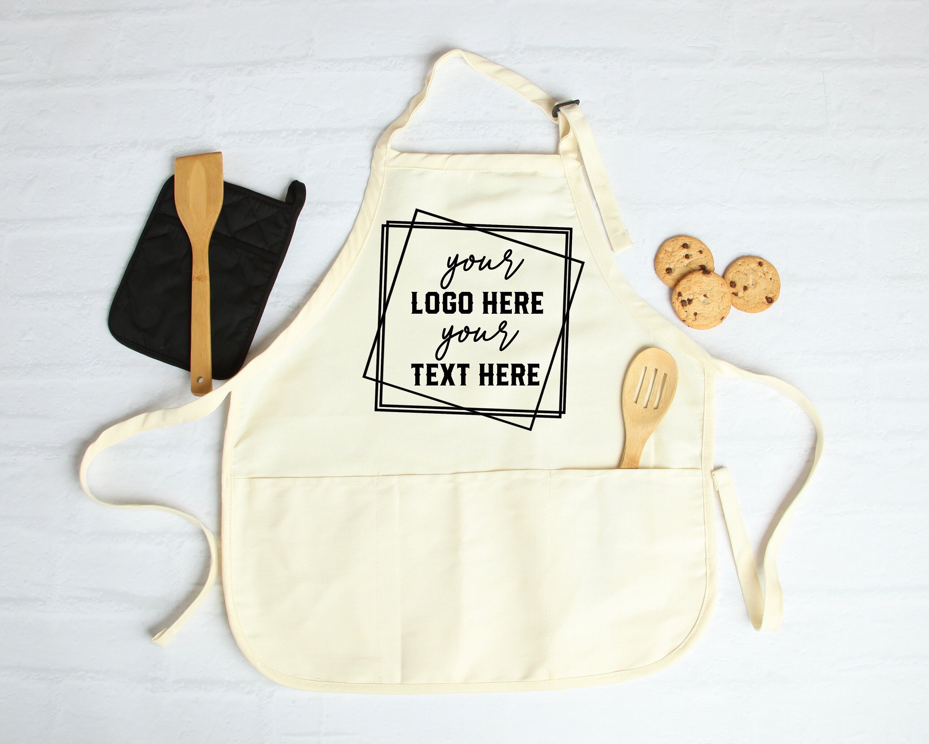 Logo Apron Personalized Apron With Pockets Custom Apron - Etsy