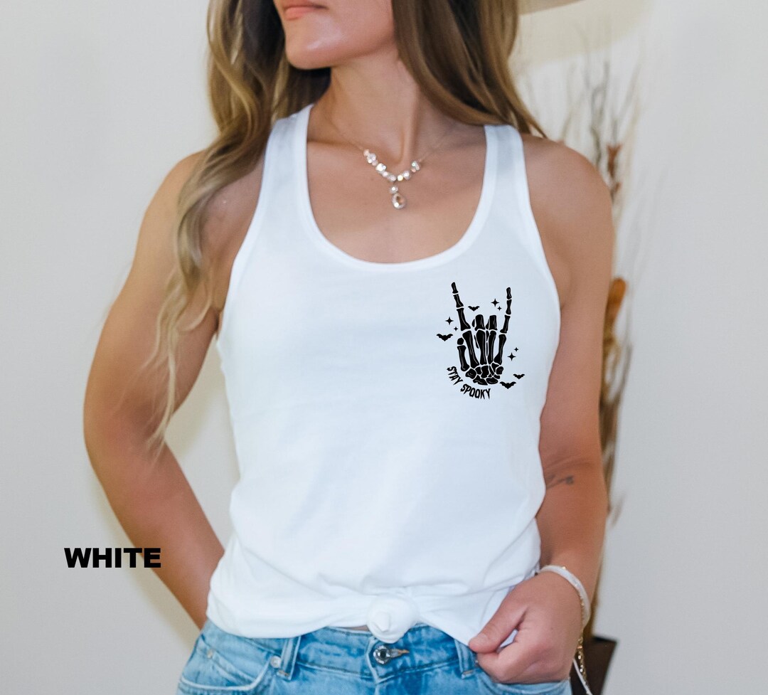 Stay Spooky Skeleton Hand Tank Top, Stay Spooky Tanks, Halloween ...